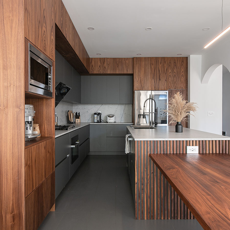 Walnut and Gray Kitchen Design Toronto ️ Grey Kitchen Cabinets