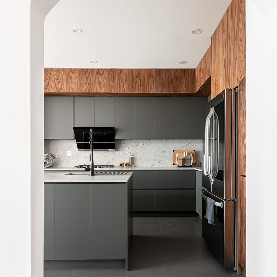 Walnut and Gray Kitchen Design Toronto ️ Grey Kitchen Cabinets